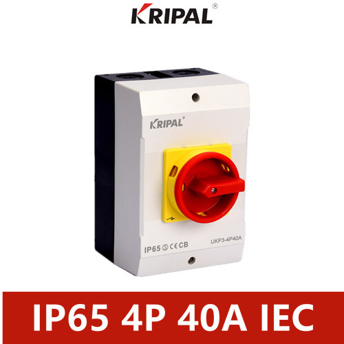PC IP65 40A Sakelar Isolator 3 Fasa Sakelar Kontrol Lampu standar IEC