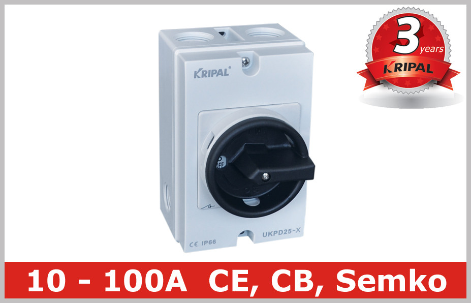 IP66 IP67 32 Amp Rotary Isolator Switch Disconnector Untuk Sistem Solar PV